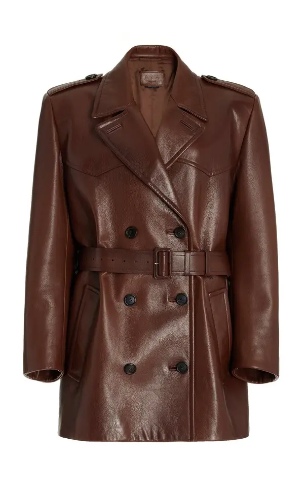 Prada Double-breasted Leather Jacket