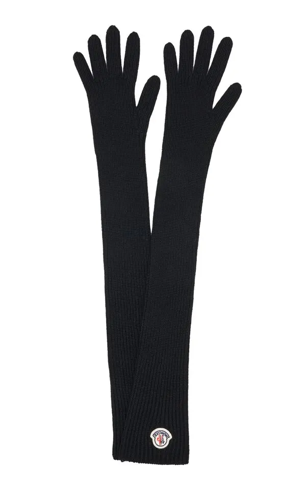 Moncler Knitted Wool Gloves - Black