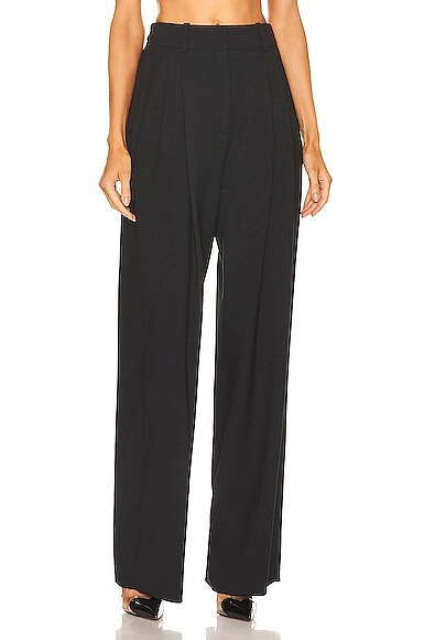 Alaïa Fluid Wool Gabardine Trousers - Noir