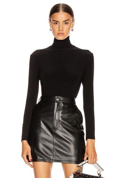 Norma Kamali Long Sleeve Turtleneck Bodysuit