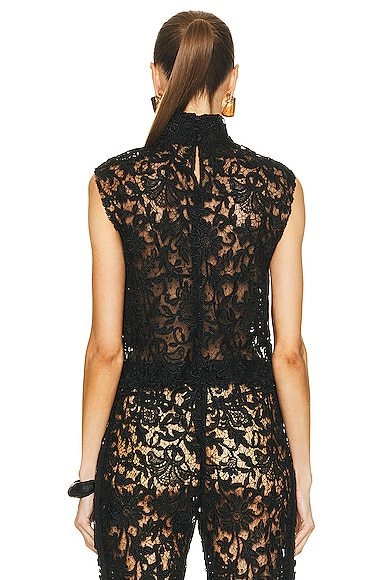 Saint Laurent Sleeveless Lace Top