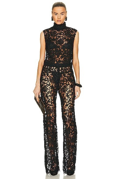 Saint Laurent Sleeveless Lace Top