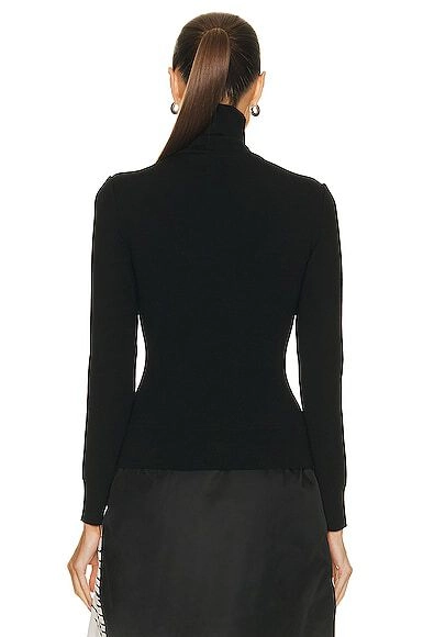 Alaïa Long-sleeve Turtleneck With Front Zipper