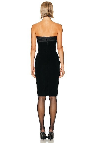 Saint Laurent Velvet Strapless Dress