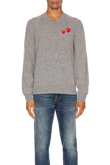 Play Comme Des Garcon Multi Heart Pullover Sweater