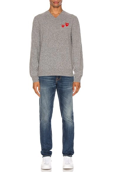 Play Comme Des Garcon Multi Heart Pullover Sweater