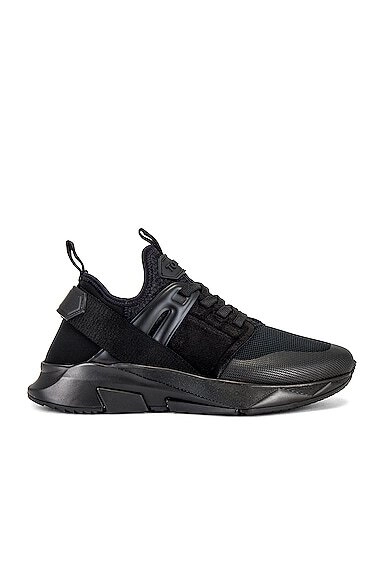 TOM FORD Jago Velvet & Neoprene Sneakers - Full Black