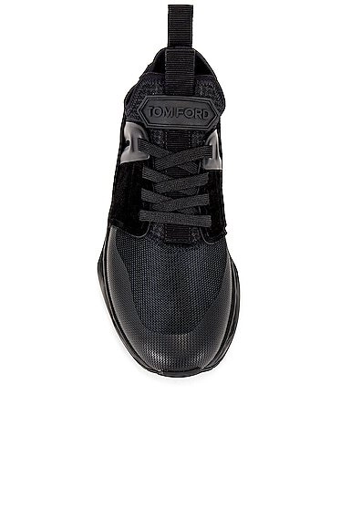 TOM FORD Jago Velvet & Neoprene Sneakers - Full Black