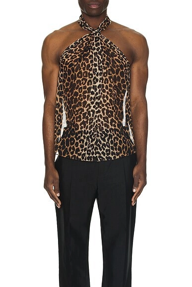 Saint Laurent Print Marcel Cravate Top