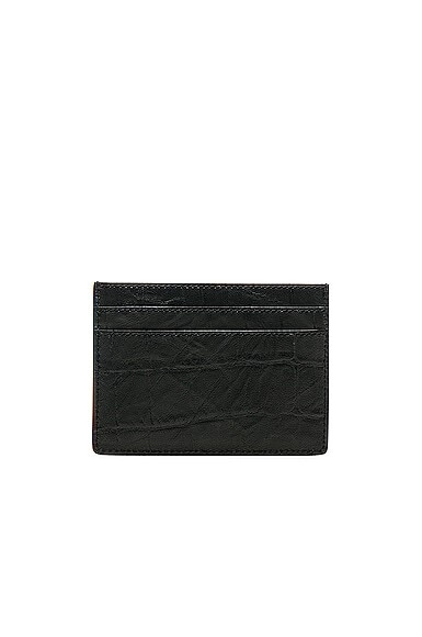 Saint Laurent Croc Embossed Cardholder