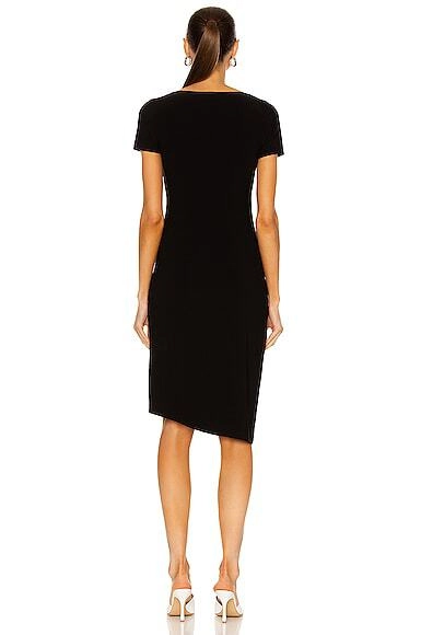 Norma Kamali Sweetheart Neckline Side Drape Dress