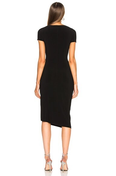 Norma Kamali Sweetheart Neckline Side Drape Dress