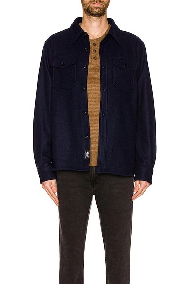 SCHOTT Cpo Wool Shirt - Blue