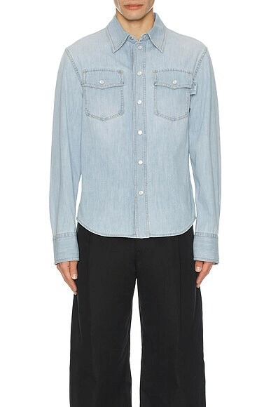 Bottega Veneta Bleached Light Denim Shirt