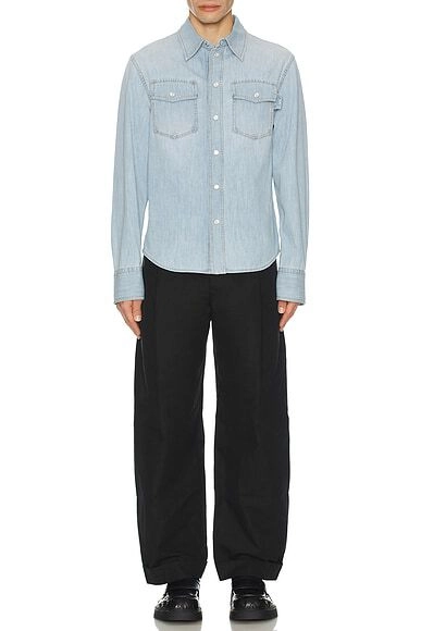 Bottega Veneta Bleached Light Denim Shirt