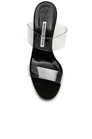 Manolo Blahnik Pvc Scolto 90 Sandal - Black