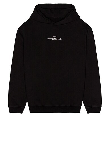 MAISON MARGIELA Upside Down Logo Hoodie - Black
