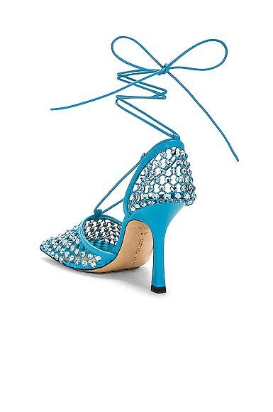 Bottega Veneta Stretch Lace Up Sandal - Pool