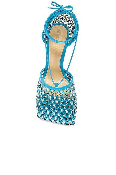 Bottega Veneta Stretch Lace Up Sandal - Pool