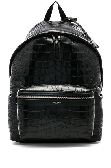 Saint Laurent City Backpack - Black Croc