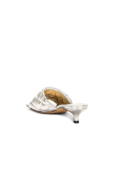 Bottega Veneta Padded Mule Sandal In Metallic