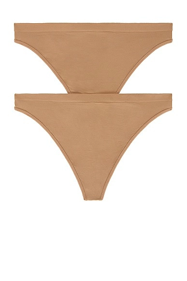 Wolford Individual Thong 2 Pack - Macchiato