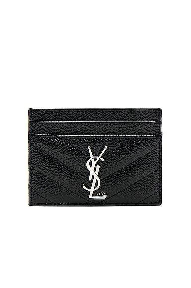 Saint Laurent Monogramme Credit Card Case - Black