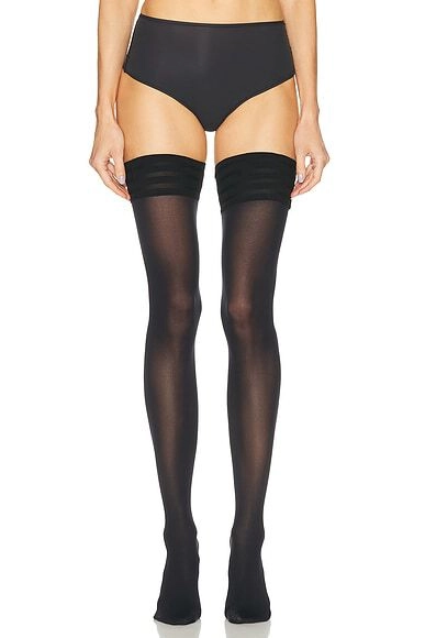 Wolford Velvet De Luxe 50 Stay Up Tights - Black