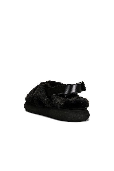 Moncler Solarisse Faux Fur Sandals - Black