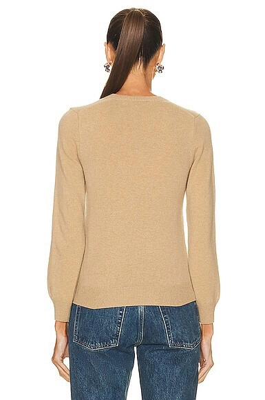 Play Comme Des Garcon V-neck Pullover Sweater - Camel