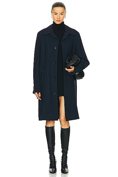 LOUIS VUITTON Long Wool Coat - Black