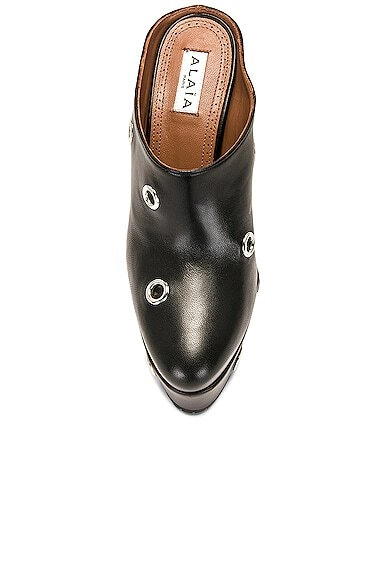 Alaïa Platform Mules With Silver-tone Grommets
