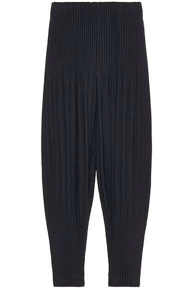 Issey Miyake Relaxed Fit Pleated Trousers - Navy