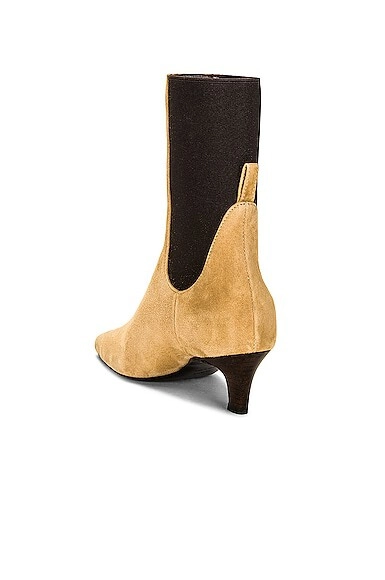TOTEME Mid Heel Suede Boots With Side Gussets