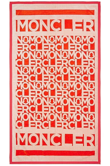Moncler Logo Print Towel - Orange