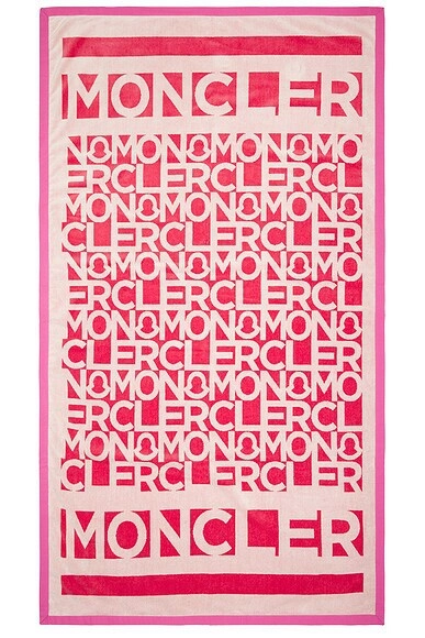 Moncler Logo Print Towel - Pink