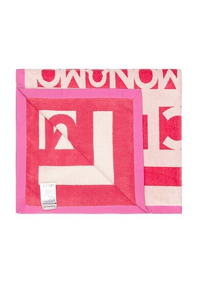 Moncler Logo Print Towel - Pink