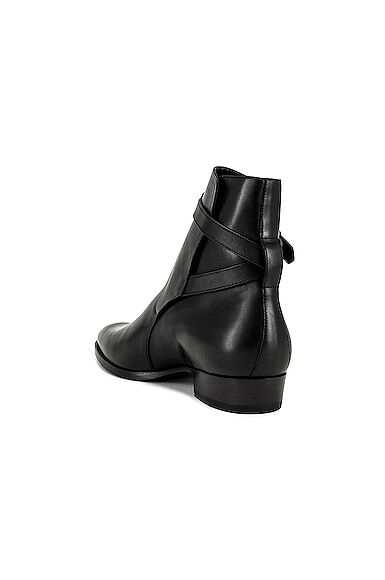 Saint Laurent Wyatt 30 Buckled Leather Ankle Boots