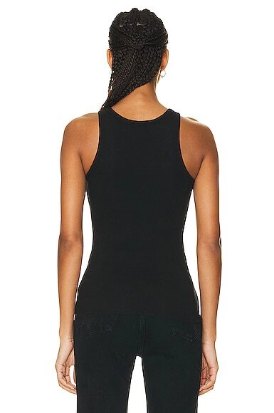 Eterne High Neck Fitted Tank Top - Black