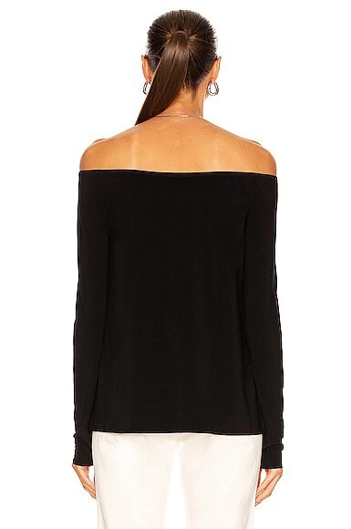 Norma Kamali Long Sleeve Off-shoulder Top - Black