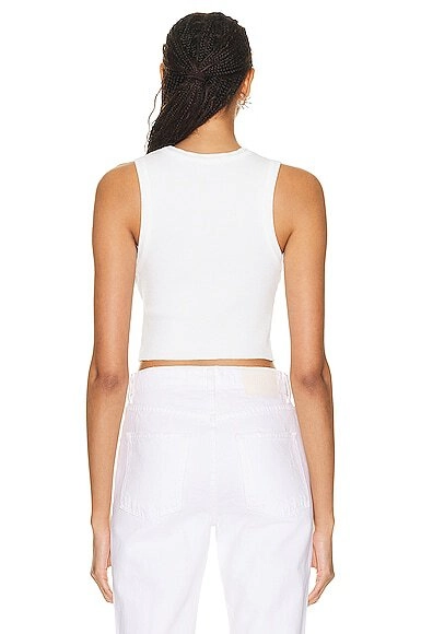 AGOLDE Cropped Poppy Tank - White