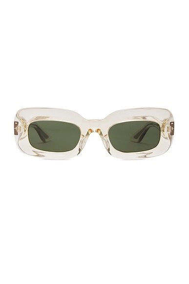 Oliver Spencer X Khaite 1966c Rectangle Sunglasses - Transparent Yellow