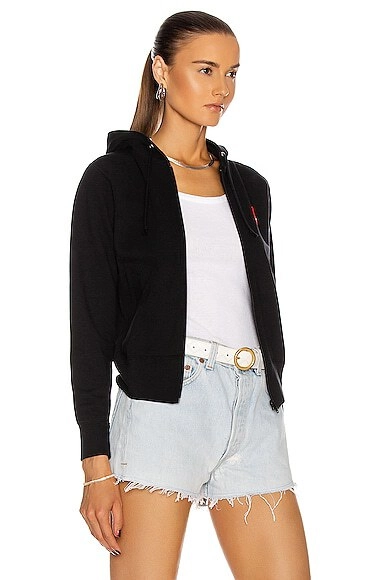 Play Comme Des Garcon Zip-front Hoodie - Black