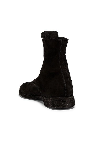 Guidi Stag Suede Zipper Boots - Black