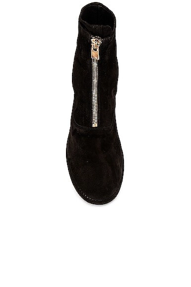 Guidi Stag Suede Zipper Boots - Black