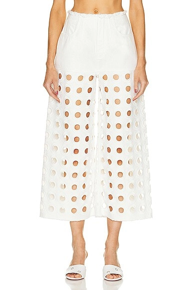 Alaïa Low Waist Cutout Denim Trousers - Blanc