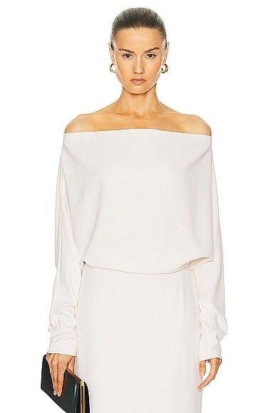 L'academie Katia Off-shoulder Crepe Top - Ivory