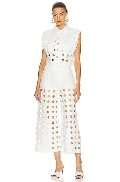 Alaïa White Cotton Cut-out Vest
