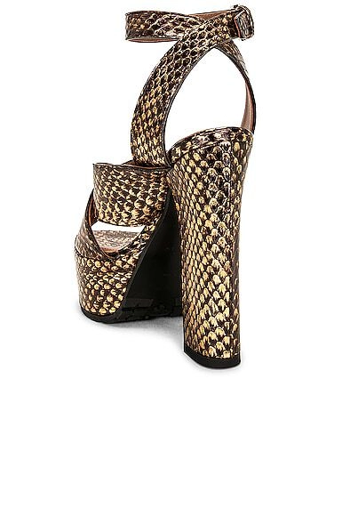 Alaïa Snake Embossed Leather Platform Sandals