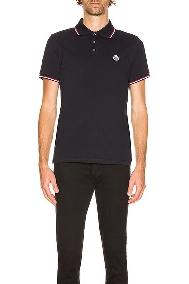 Moncler Short Sleeve Polo - Navy
